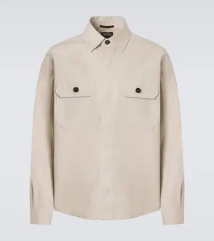 Zegna Cotton-blend Overshirt - Beige