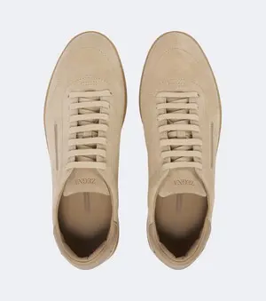 Zegna Suede Lace-up Sneakers - Beige