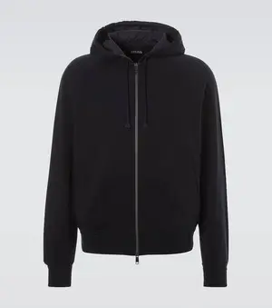 Zegna Cotton-blend Hoodie - Blue