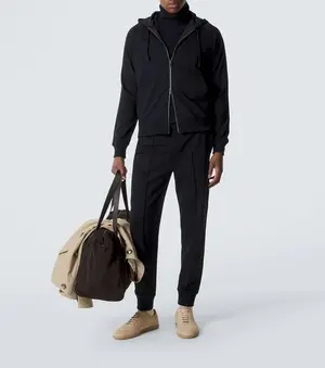 Zegna Cotton-blend Hoodie - Blue