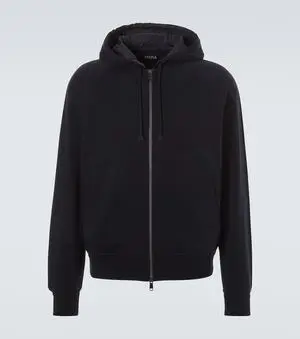 Zegna Cotton-blend Hoodie - Blue