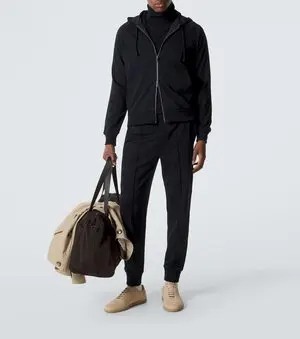 Zegna Cotton-blend Hoodie - Blue