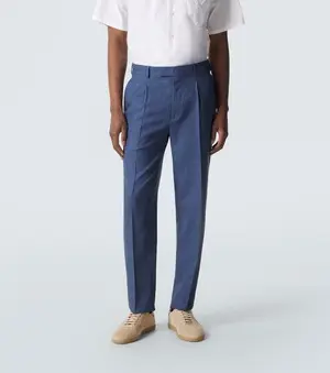 Zegna Linen Slim Pants - Blue