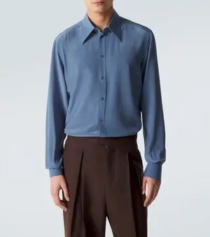 Dolce & Gabbana Silk Crêpe De Chine Shirt - Blue