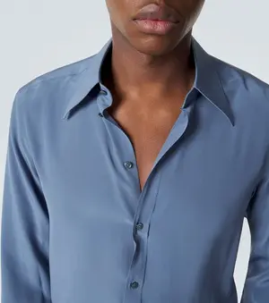 Dolce & Gabbana Silk Crêpe De Chine Shirt - Blue