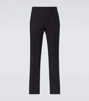AMI Paris Virgin Wool Gabardine Straight Trousers - Black