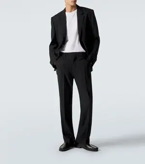AMI Paris Virgin Wool Gabardine Straight Trousers
