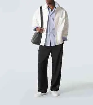AMI Paris Virgin Wool Gabardine Straight Trousers