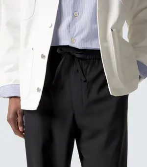 AMI Paris Virgin Wool Gabardine Straight Trousers