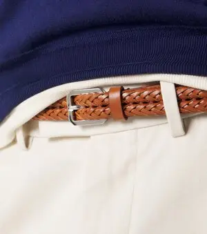 TOM FORD Braided Leather Belt - Brown