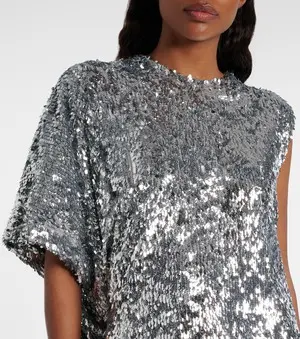 Coperni Zero Waste Draped Sequined Minidress