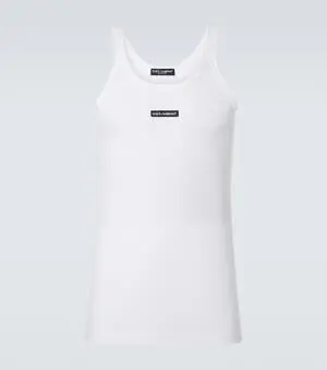 Dolce & Gabbana Ribbed-knit Cotton Tank Top - White