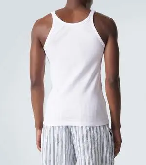 Dolce & Gabbana Ribbed-knit Cotton Tank Top - White