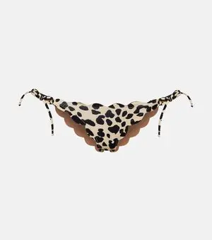 Marysia Scalloped Bikini Bottom - Brown