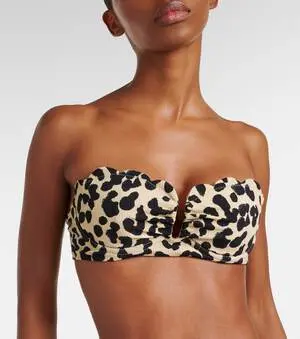 Marysia Lisbon Leopard-print Bikini Top - Beige