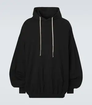 Rick Owens Cotton Jersey Hoodie - Black
