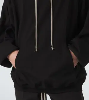 Rick Owens Cotton Jersey Hoodie - Black