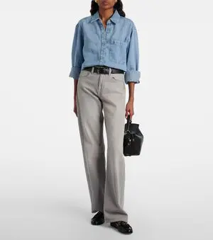 7 For All Mankind Ivy Cotton And Linen Denim Shirt