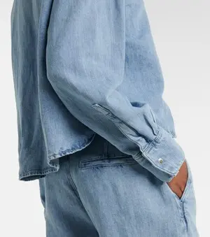 7 For All Mankind Ivy Cotton And Linen Denim Shirt