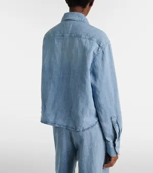 7 For All Mankind Ivy Cotton And Linen Denim Shirt