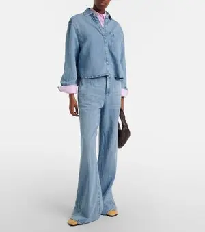 7 For All Mankind Ivy Cotton And Linen Denim Shirt