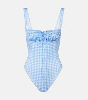 BANANHOT Gia Gingham One Piece Swimsuit - Blue