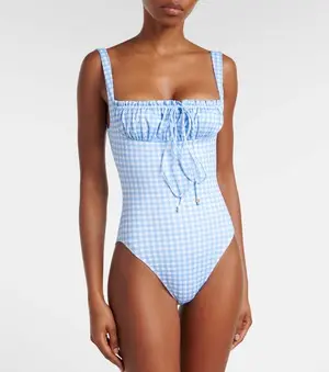 BANANHOT Gia Gingham One Piece Swimsuit - Blue