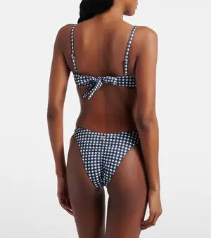 BANANHOT Esme Gingham Bikini Top - Black