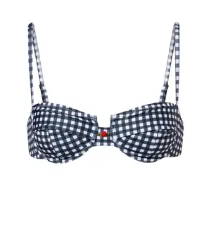 BANANHOT Esme Gingham Bikini Top - Black