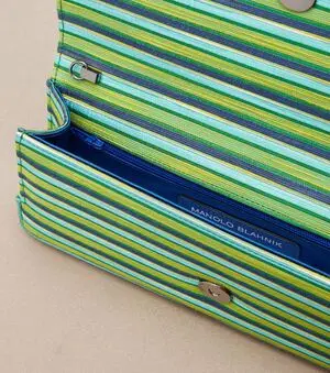 Manolo Blahnik Maygot Striped Clutch