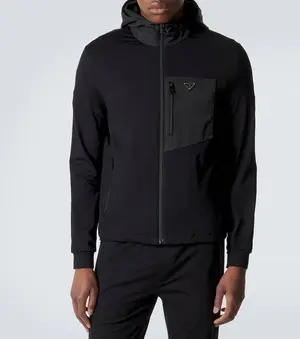 Prada Re-nylon And Cotton-blend Hoodie