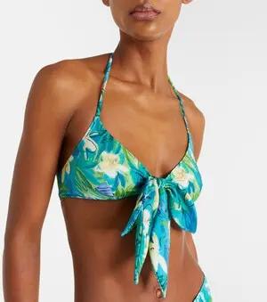Chloé Floral Print Bikini Top - Multicoloured