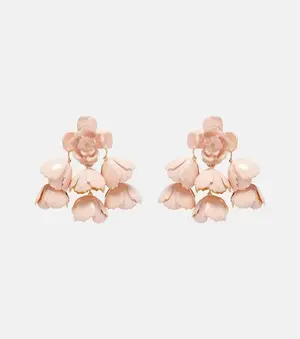 Chloé Flower Cloud Enamel Drop Earrings - Pink