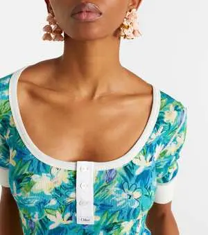 Chloé Flower Cloud Enamel Drop Earrings