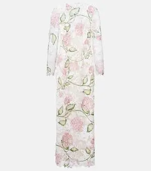 Oscar De La Renta Lace Midi Dress - White