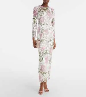 Oscar De La Renta Lace Midi Dress - White