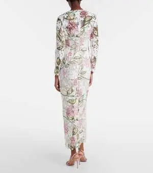 Oscar De La Renta Lace Midi Dress - White
