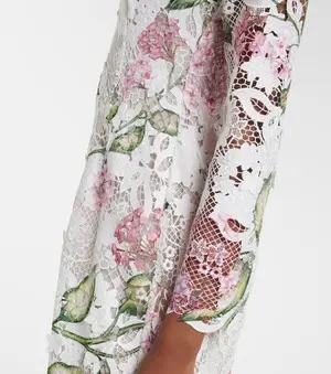 Oscar De La Renta Lace Midi Dress - White