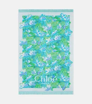 Chloé Floral Logo Cotton Terry Towel - Multicoloured