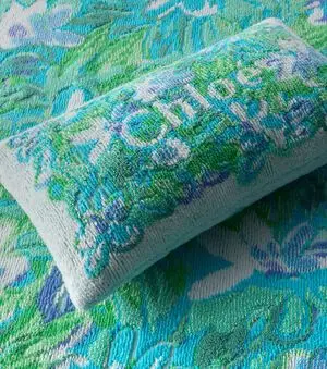 Chloé Floral Logo Cotton Terry Cushion