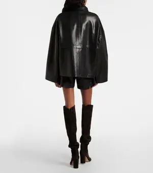 Nour Hammour Barrel Leather Shorts