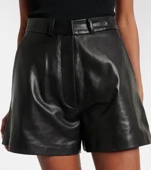 Nour Hammour Barrel Leather Shorts