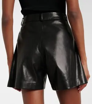 Nour Hammour Barrel Leather Shorts