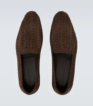Manolo Blahnik Mario Suede Loafers - Brown
