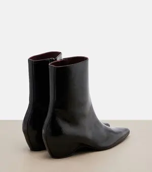 Khaite Leather Ankle Boots