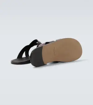 Manolo Blahnik Marvin Croc-effect Leather Slides