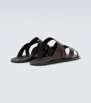 Manolo Blahnik Marvin Croc-effect Leather Slides