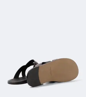 Manolo Blahnik Marvin Croc-effect Leather Slides