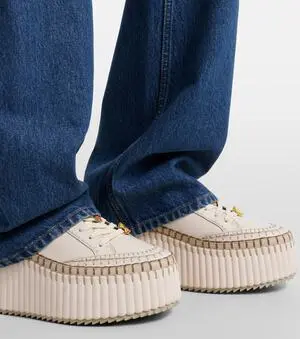 Chloé Nama Leather Platform Sneakers - Multicoloured