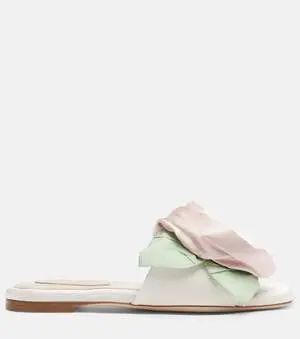 Simone Rocha Floral-appliqué Satin Slides